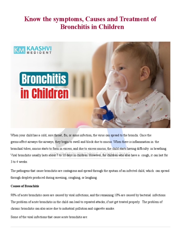 Bronchitis in Children | PDF | Bronchitis | Cough