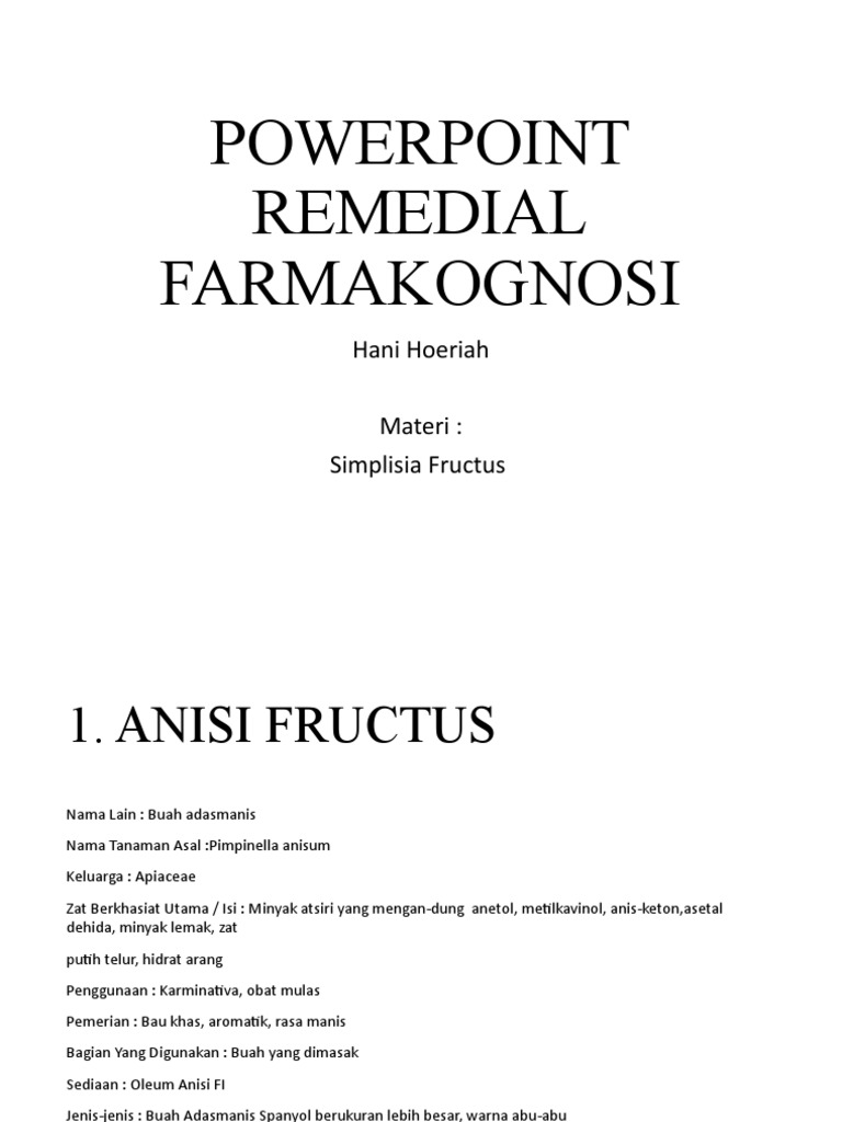 Penggunaan Buah dalam Farmakognosi | PDF