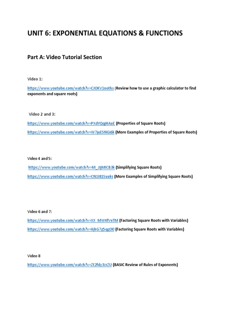 Unit 06 - Exponential Equations and Functions | Download Free PDF | Exponentiation | Interest