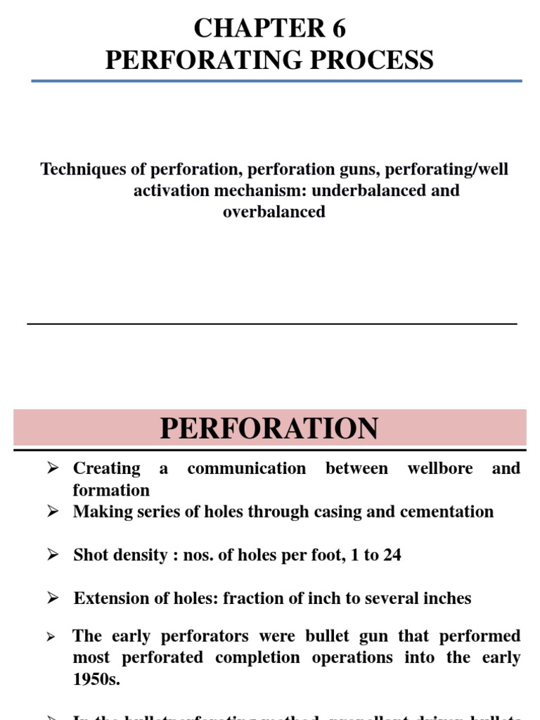 PERFORATION | PDF | Casing (Borehole) | Pipe (Fluid Conveyance)