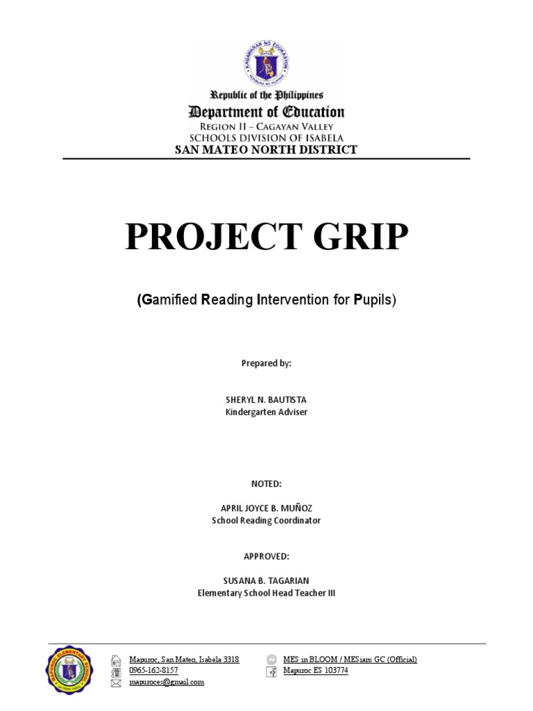 MES PROJECT Gamified Reading Intervention For Pupils (GRIP) | PDF ...