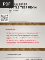 Demulsifier Bottle Test Procedure | PDF | Emulsion | Petroleum