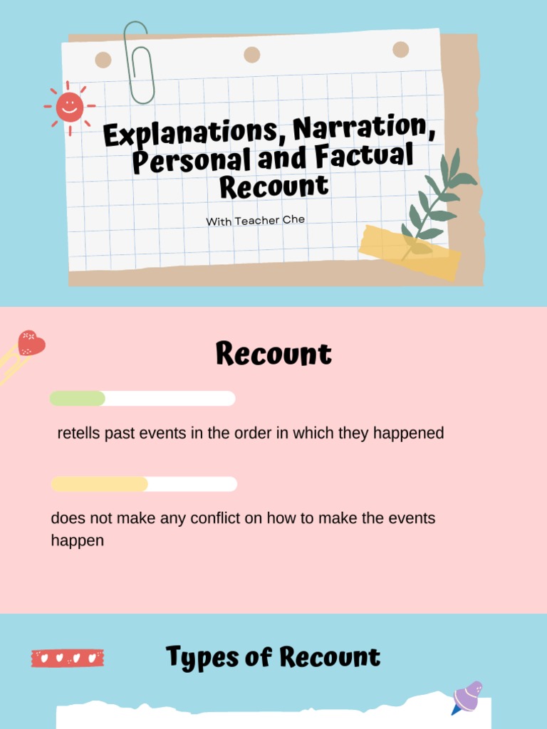 7 - Explanations, Narration, Personal and Factual Recount | PDF ...