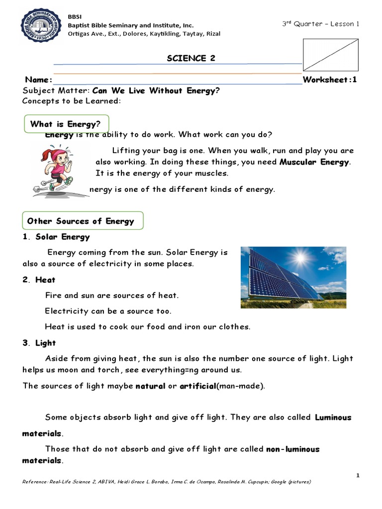 SCIENCE - Lesson 1 | PDF | Nature