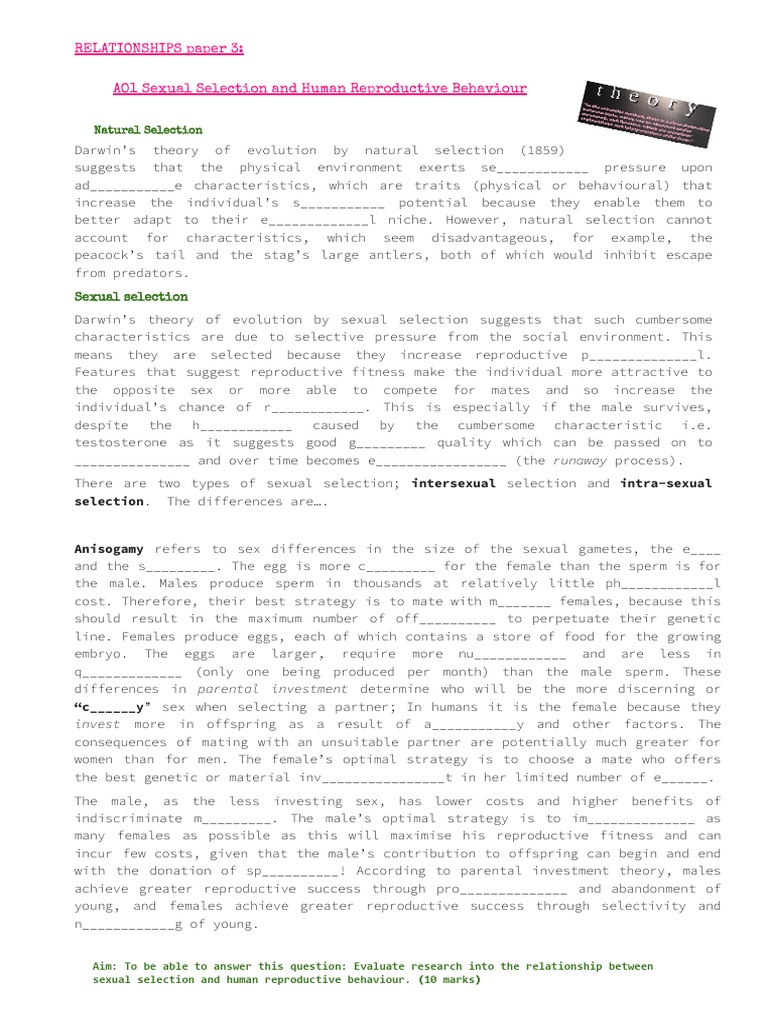 Sexual Selection in Human Mating | PDF | Natural Selection | Sexual ...