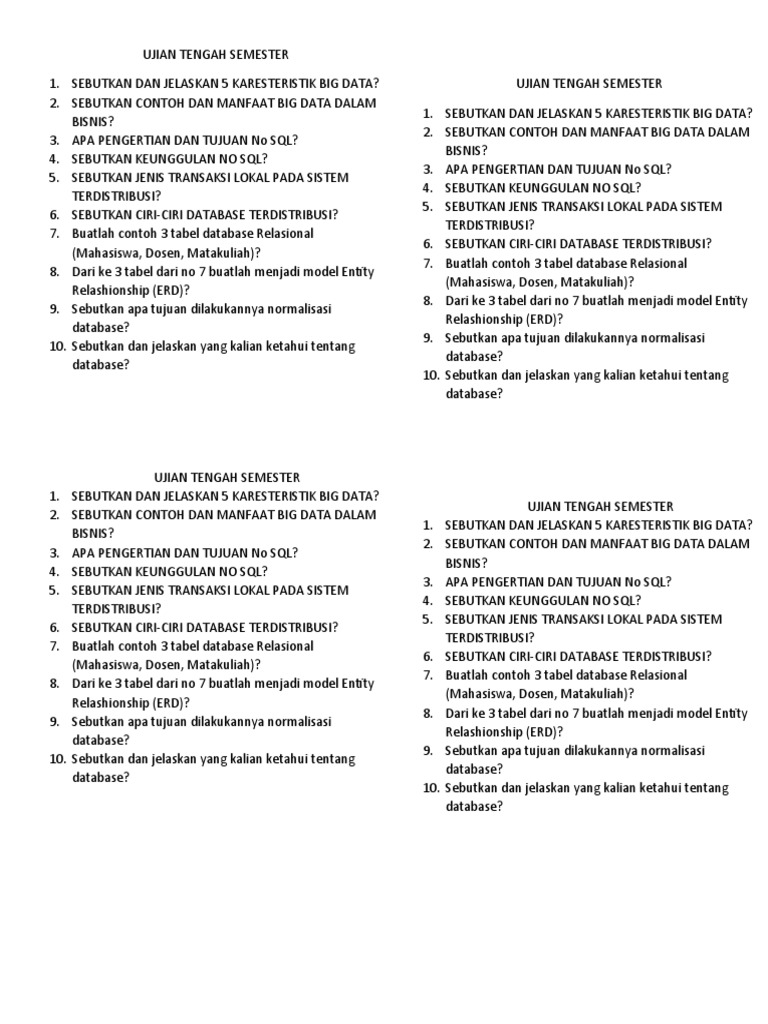 Ujian Tengah Semester: Big Data & Database | PDF