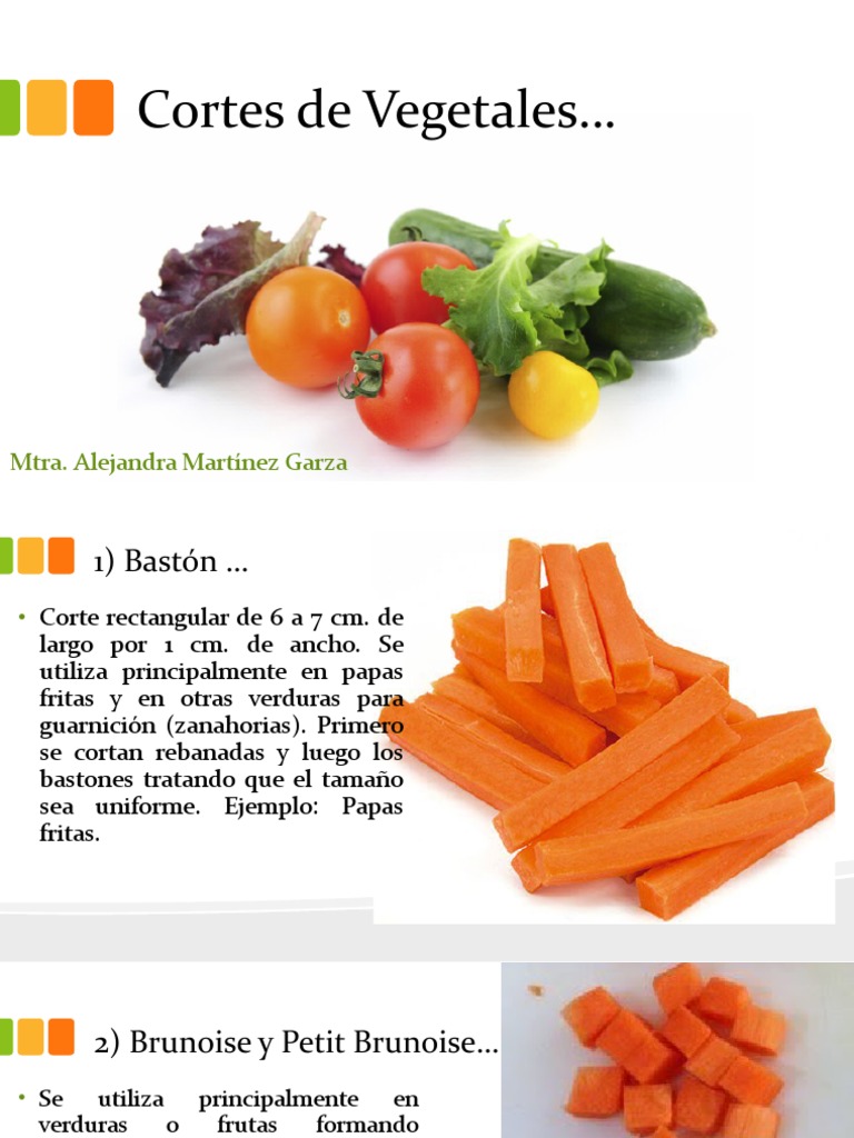 Sesion 2 (Cortes de Vegetales) | PDF | Vegetales | Cocinando