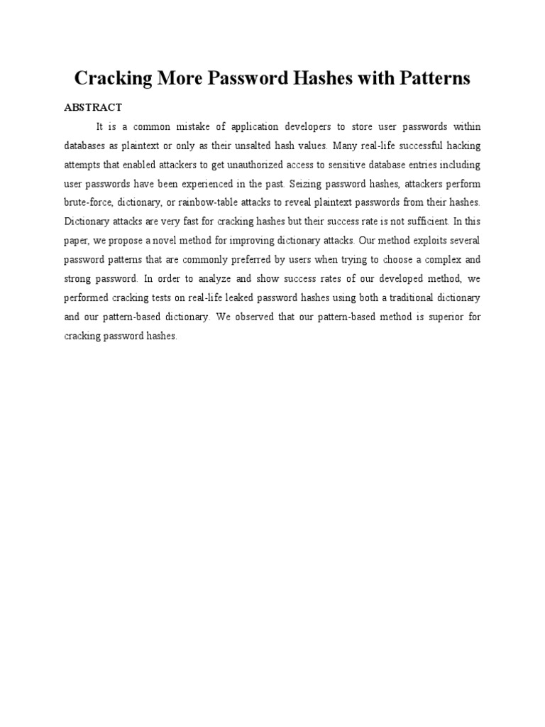 Cracking More Password Hashes With Patterns Pdf C Sharp Programming Language Password