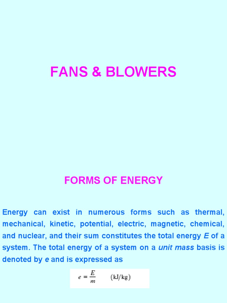Fans & Blowers | PDF | Pascal (Unit) | Physics