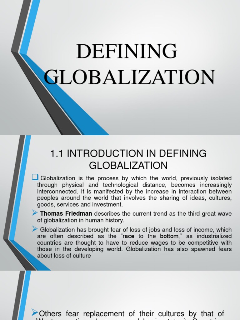 Chapter 1-Defining Globalization | PDF | Globalization | Economic Growth