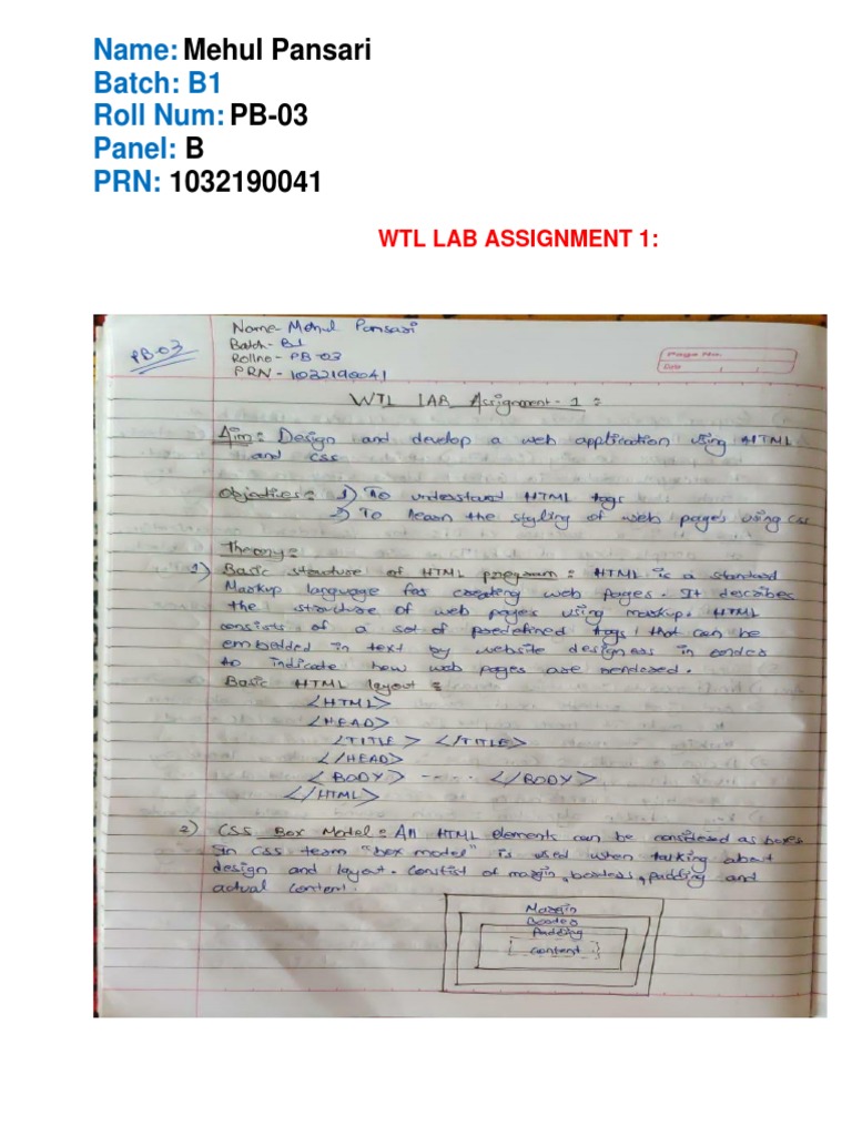 PB - 03 - Mehul - Pansari - WTL Lab Assignment 1 | PDF | World Wide Web | Internet & Web