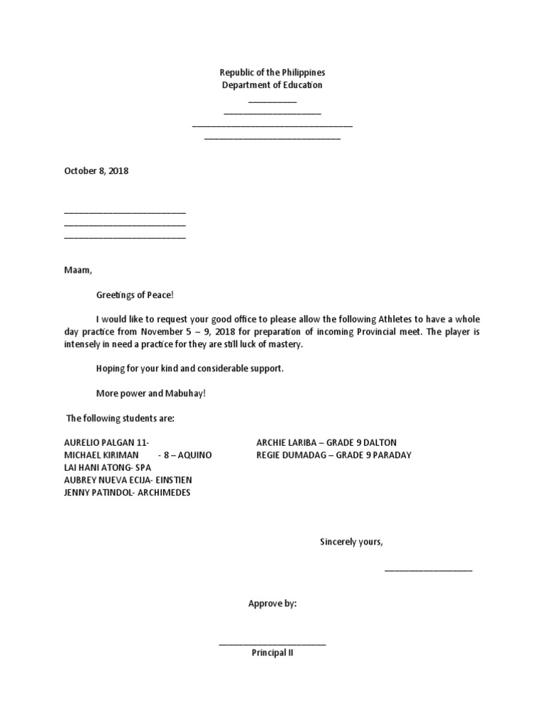 Arnis Training Request | PDF