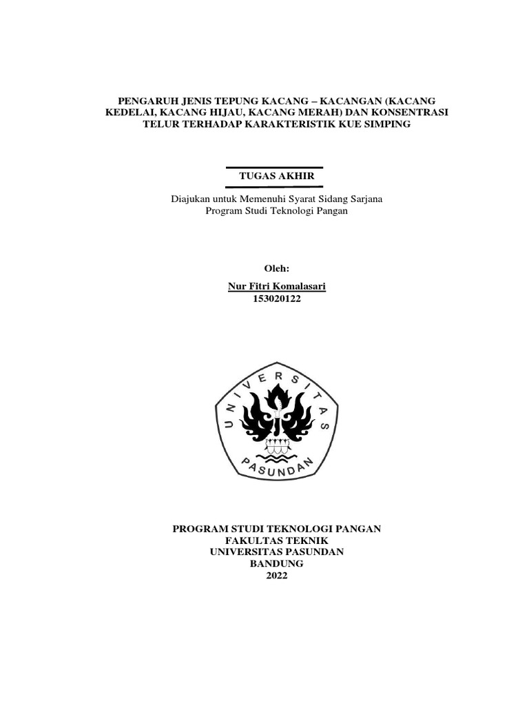 ARTIKEL TA Universitas Pasundan Teknologi Pangan | PDF | Staple Foods | Edible Nuts And Seeds