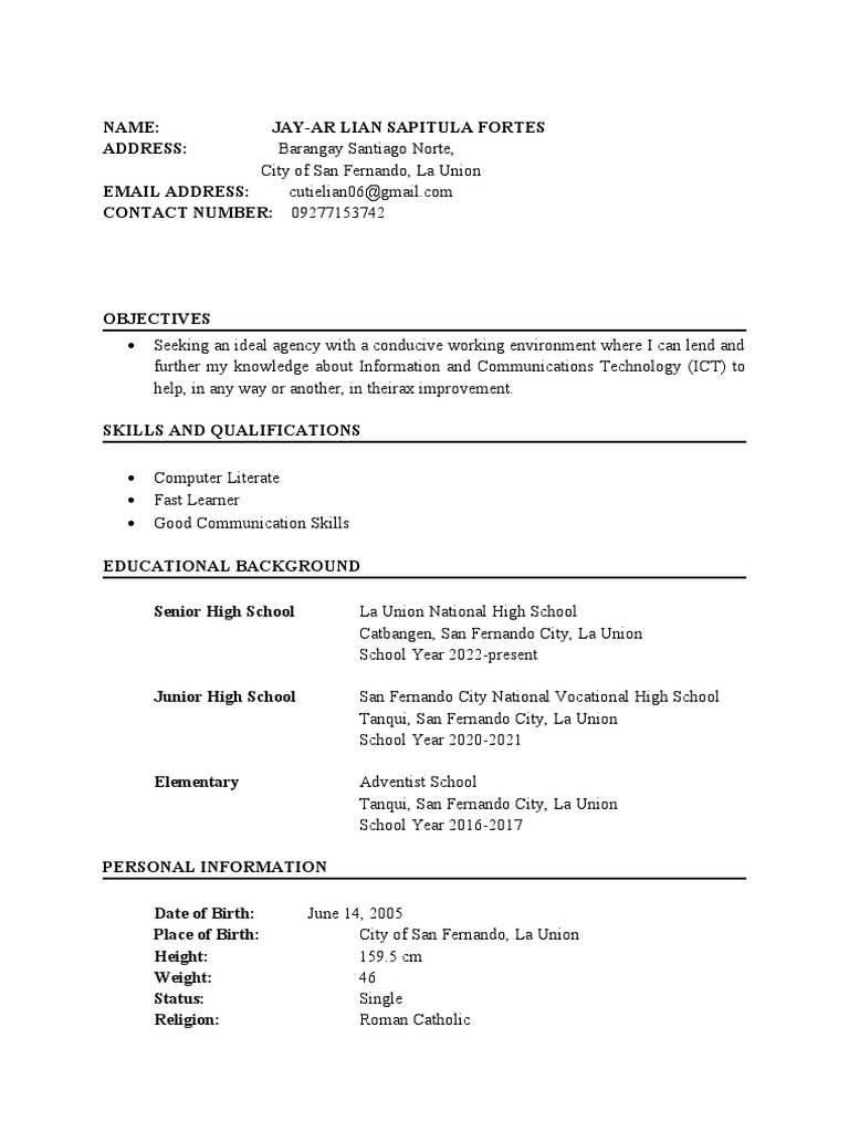 Resume Template 1 | PDF