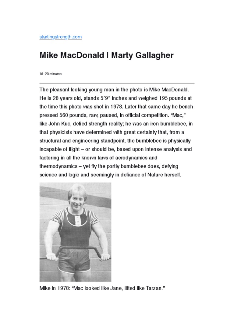 Mike MacDonald: Bench Press Phenomenon | PDF | Strength Training ...