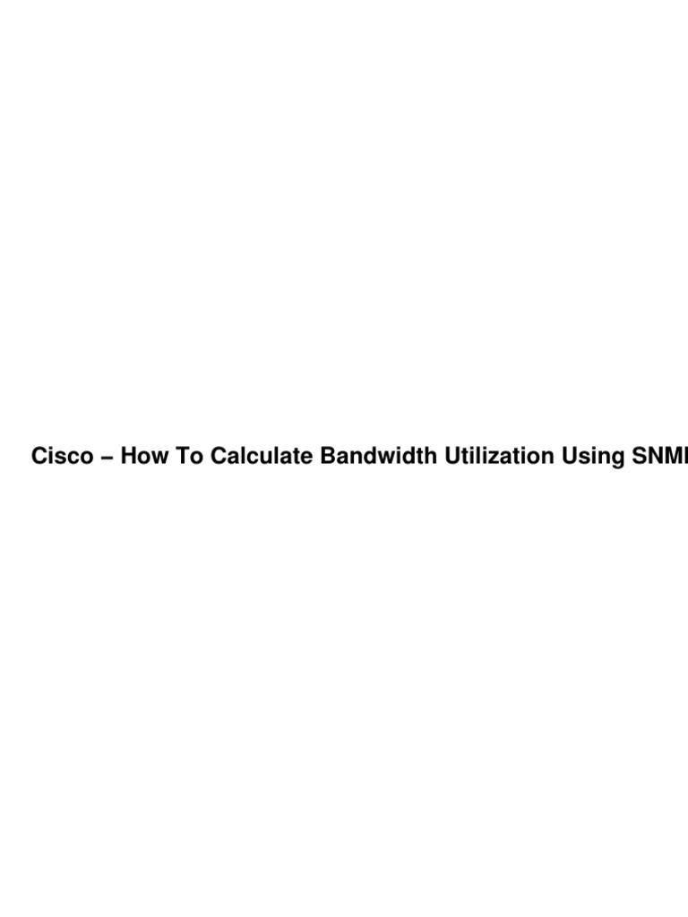 Calculate Bandwidth Snmp Pdf Bandwidth Computing Computer Networking 