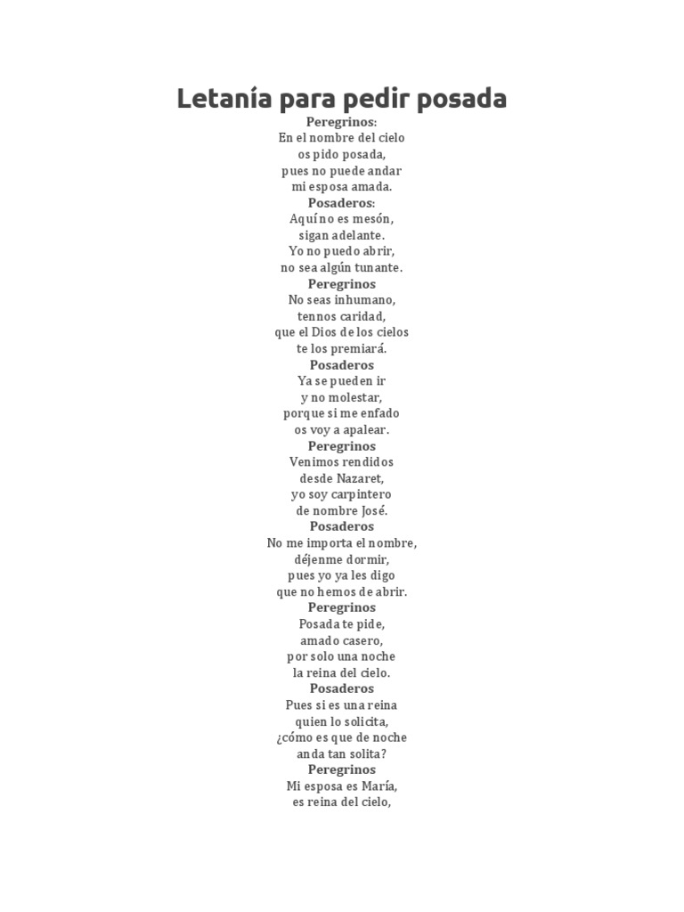 Letanía para Pedir Posada | PDF