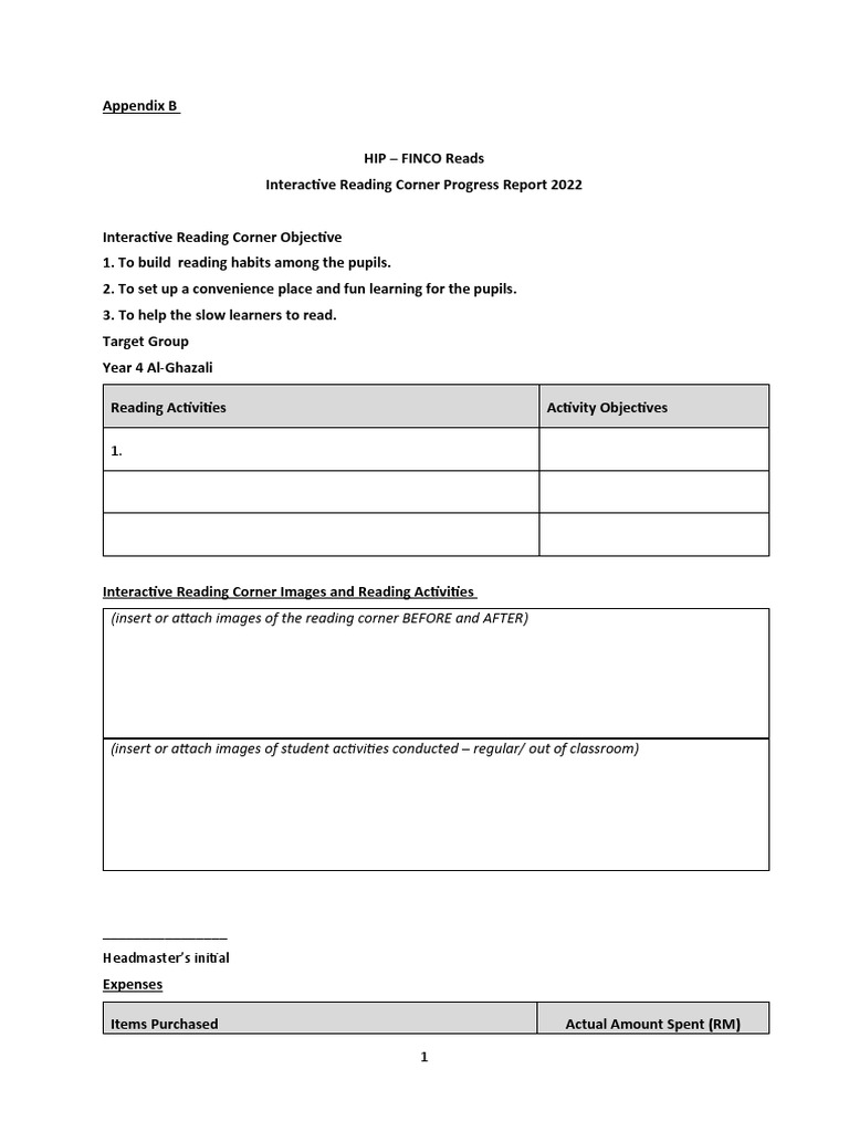 Appendix B - Progress Report Template | PDF