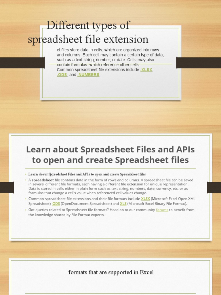 (Group 5) Types of Spreadsheet File Extension | PDF | Spreadsheet ...