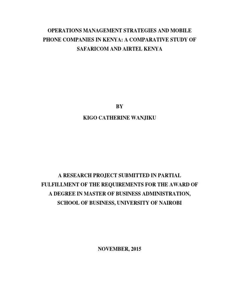 Kenyan Telecom Operations Study | PDF | Strategic Management ...