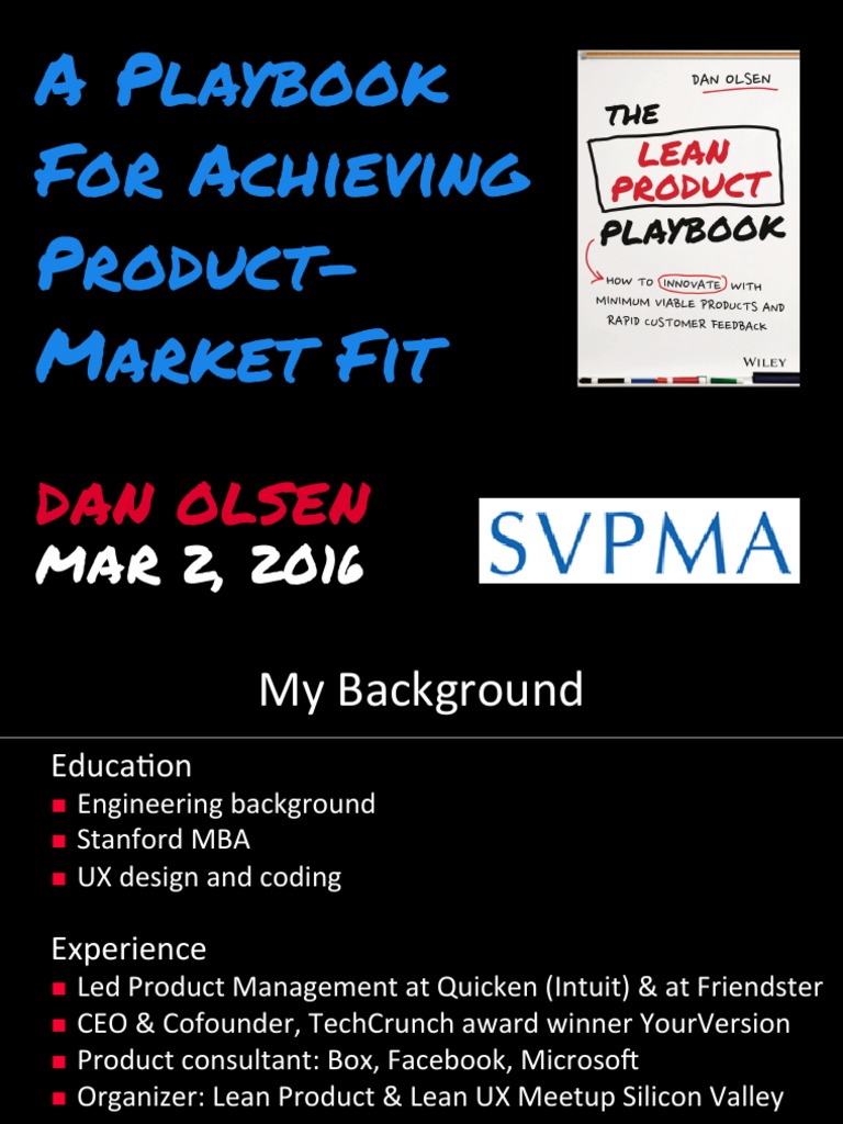 Dan Olsen The Lean Product Playbook PDF | PDF | Taxes | Business