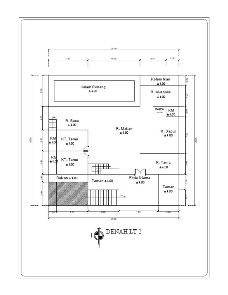 Denah LT 2: Kolam Ikan | PDF