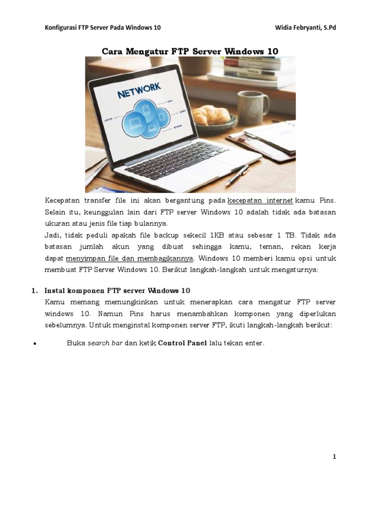 Cara Konfigurasi FTP Server di Windows 10 | PDF | Komputer