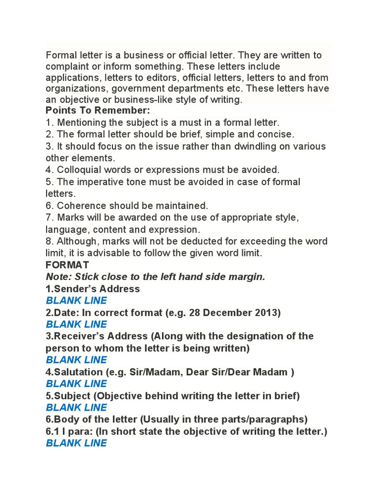 Formal Letter Format | PDF