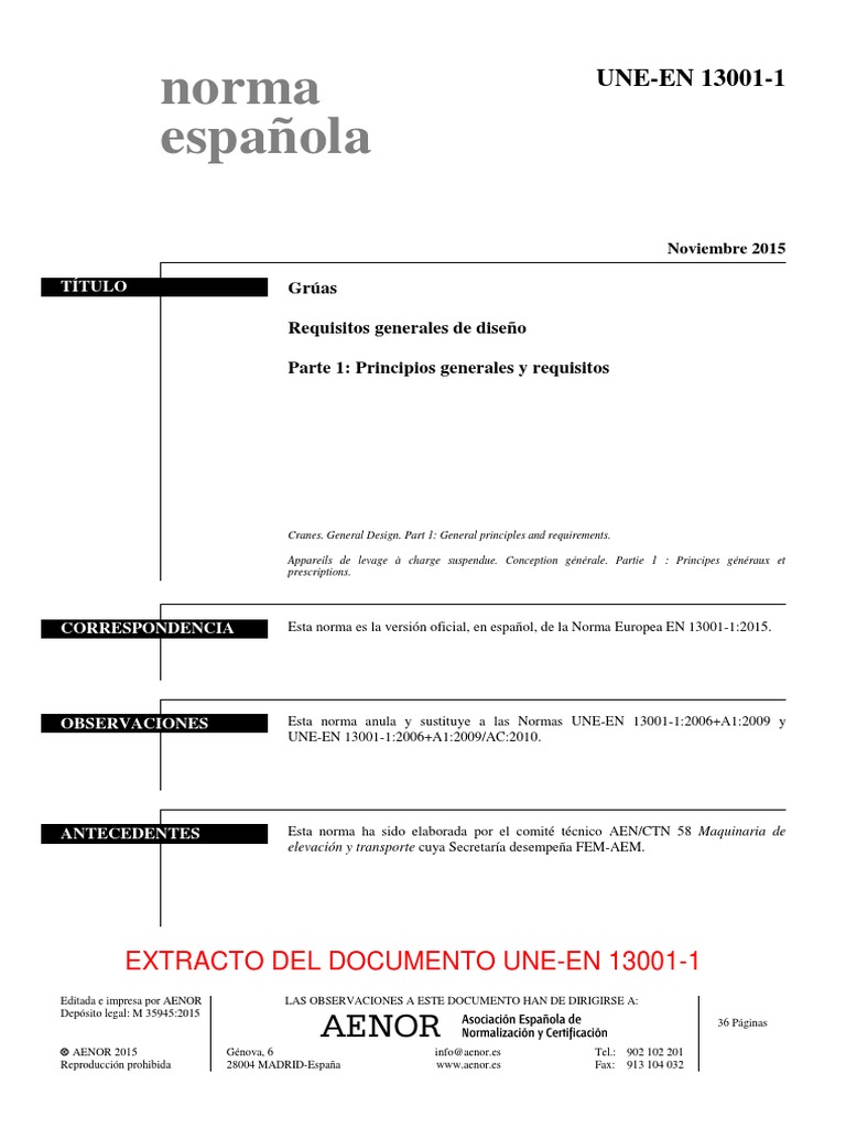 Une en - 13001 1 2015 1 | PDF | Elasticidad (Física) | Fatiga (material)