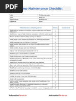 Air Blower Maintenance Checklist | PDF | Technology & Engineering