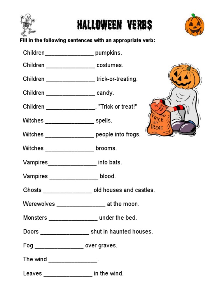 Halloween Verbs | PDF
