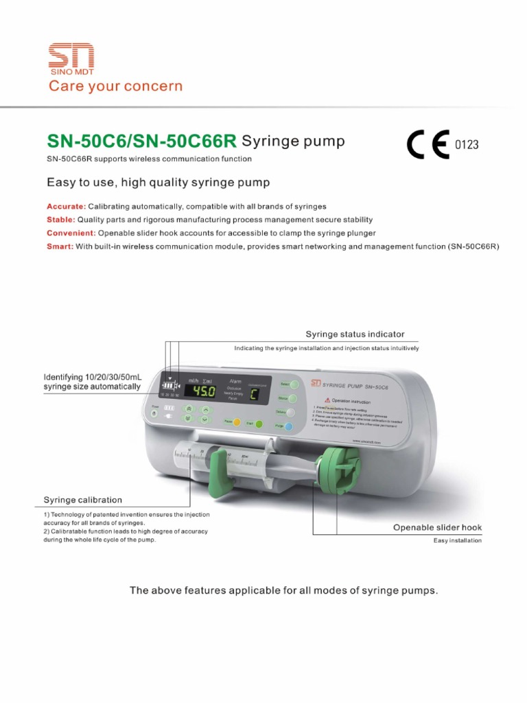 SINO MDTSN 50c6 SN 50f66r Syringe Pump | PDF