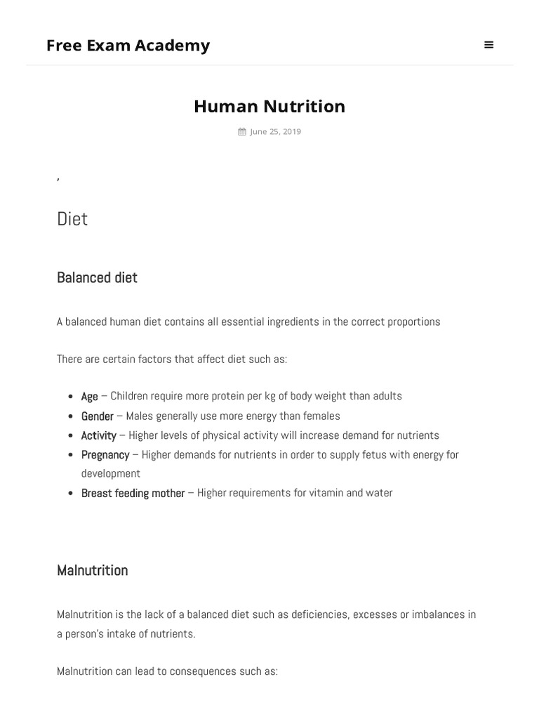 Human Nutrition Overview for IGCSE | PDF | Digestion | Small Intestine