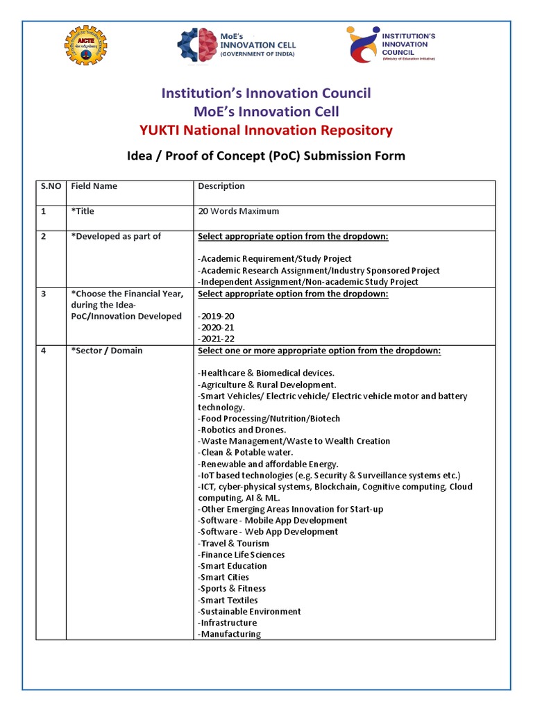 Idea PoC Submission Guidelines | PDF | Innovation | Startup Company