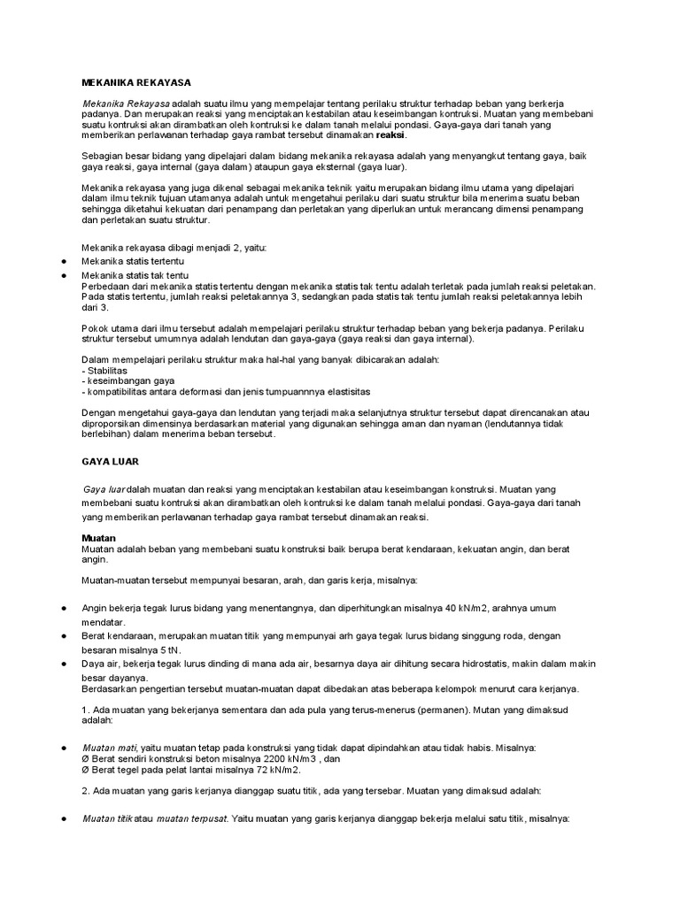 Materi Mekanika Rekayasa | PDF