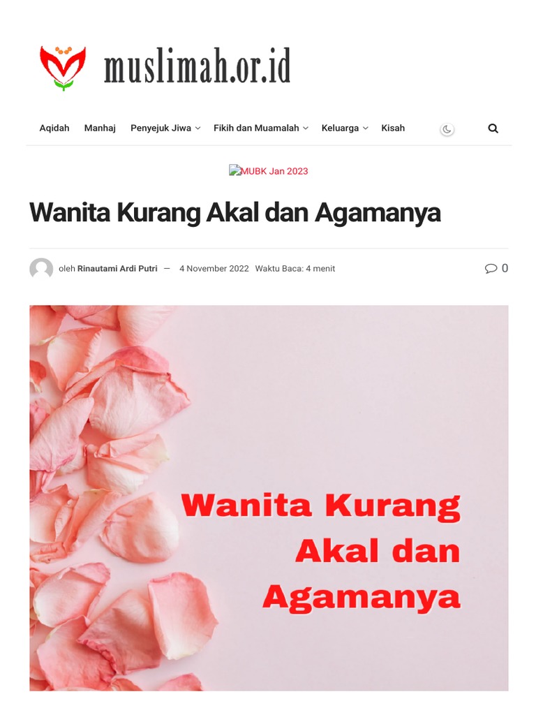 Wanita, Akal, dan Agama dalam Islam | PDF