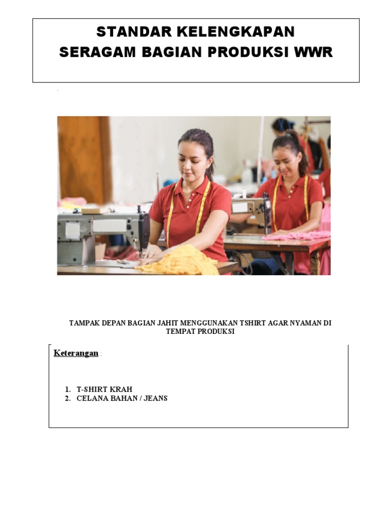 Standar Seragam Produksi WWR | PDF | Teknologi & Rekayasa