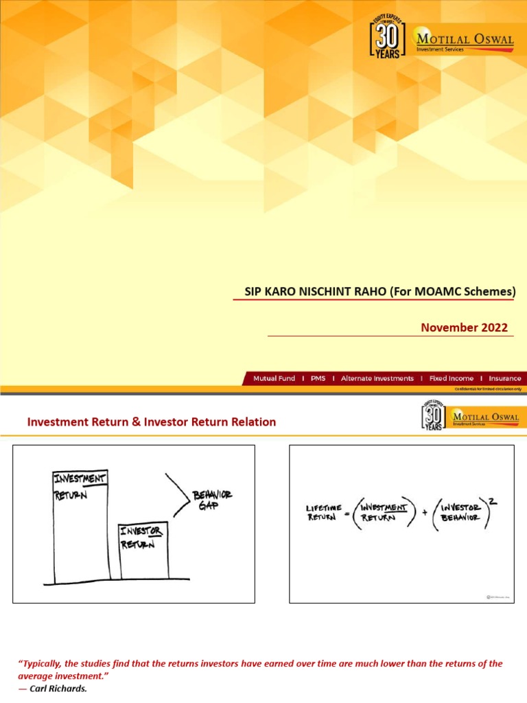 SIP KARO NISCHINT RAHO (For MOAMC Schemes) - November 2022 | PDF ...