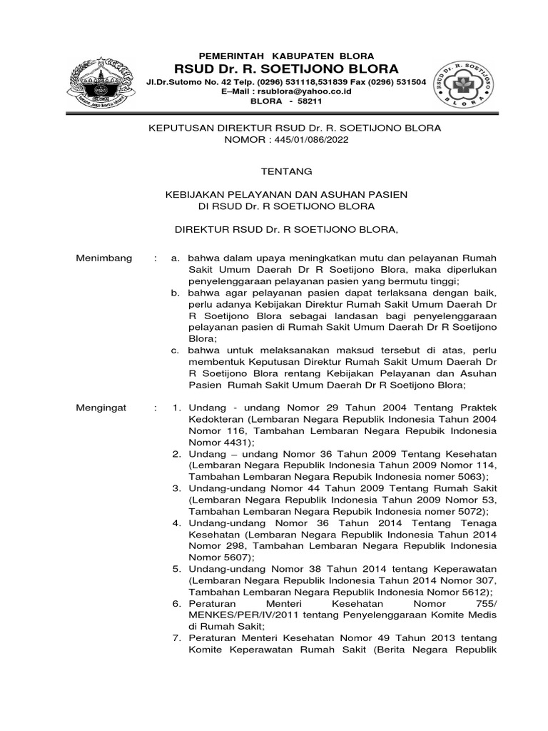 Pap 1 Regulasi Rsu | PDF