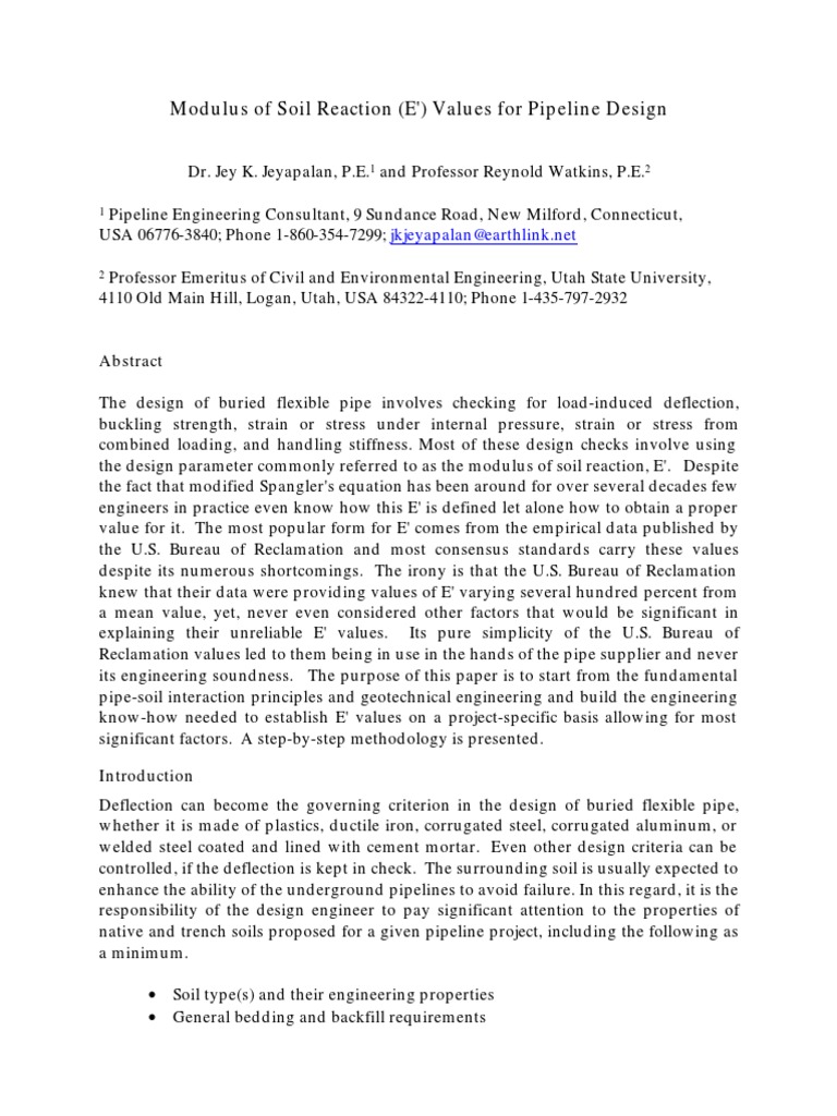 Modulus of Soil Reaction | PDF