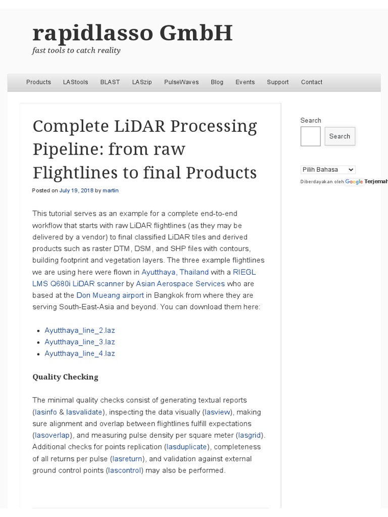 Complete LiDAR Processing Pipeline - From Raw Flightlines To Final ...