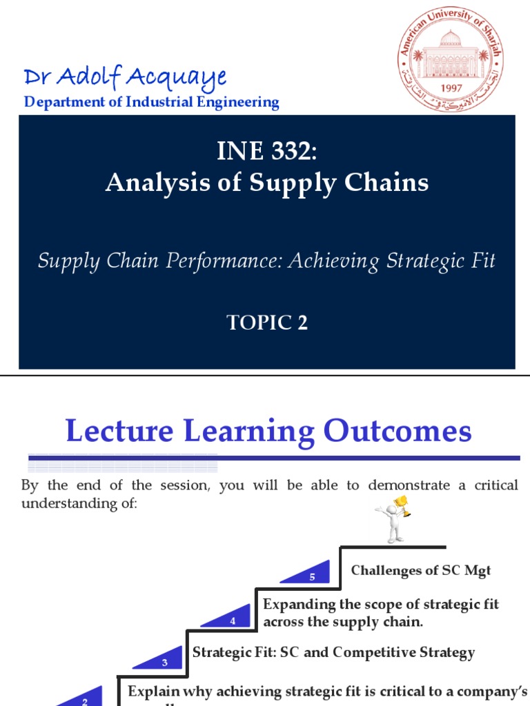 TOPIC 2 - Supply Chain Performance-Achieving Strategic Fit | PDF ...