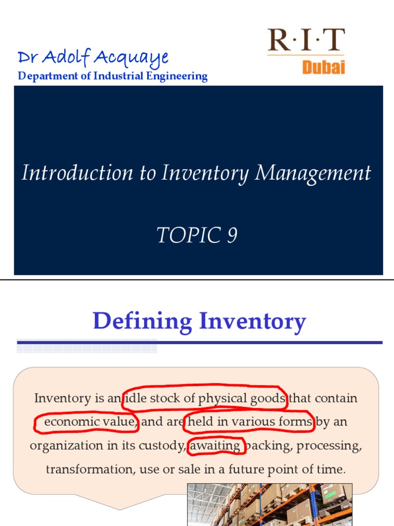 Week 11-Introduction To Inventory Management | PDF | Inventory ...