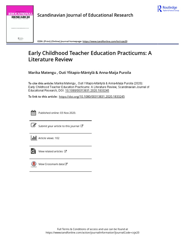 Matengu Early Childhood Teacher Education Practicums | PDF | Teachers ...