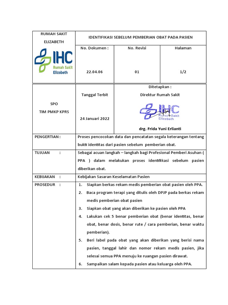 IDENTIFYING PATIENTS BEFORE MEDICATION ADMINISTRATION | PDF