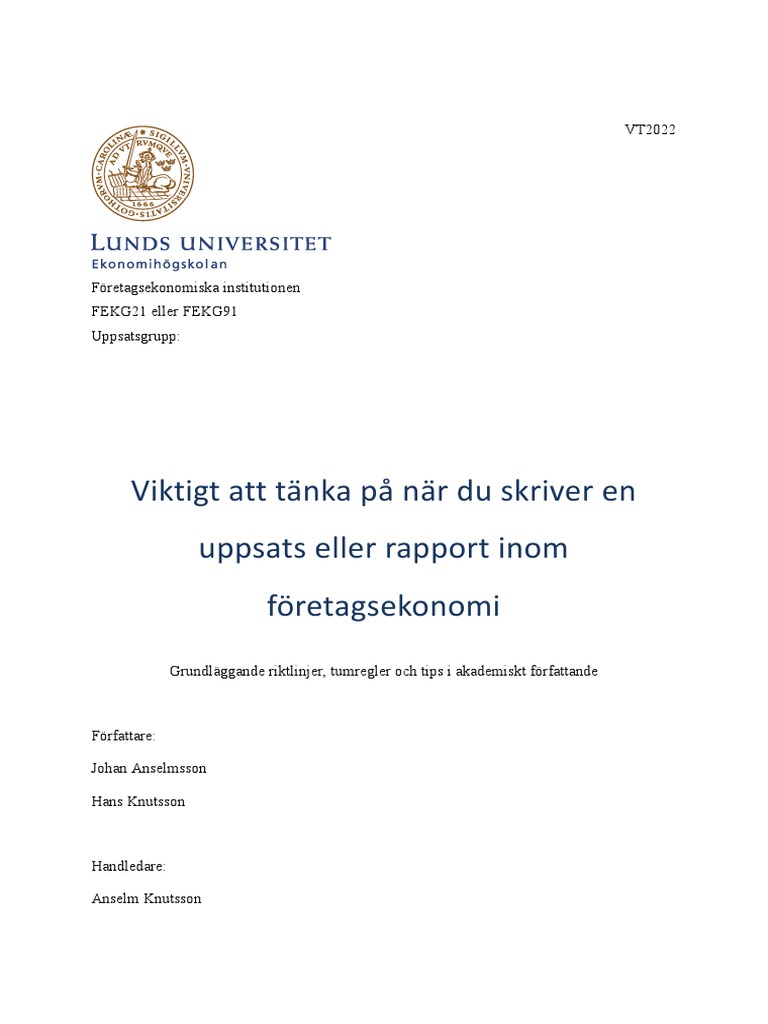 Metodvägledning Fekgx1 VT22 | PDF