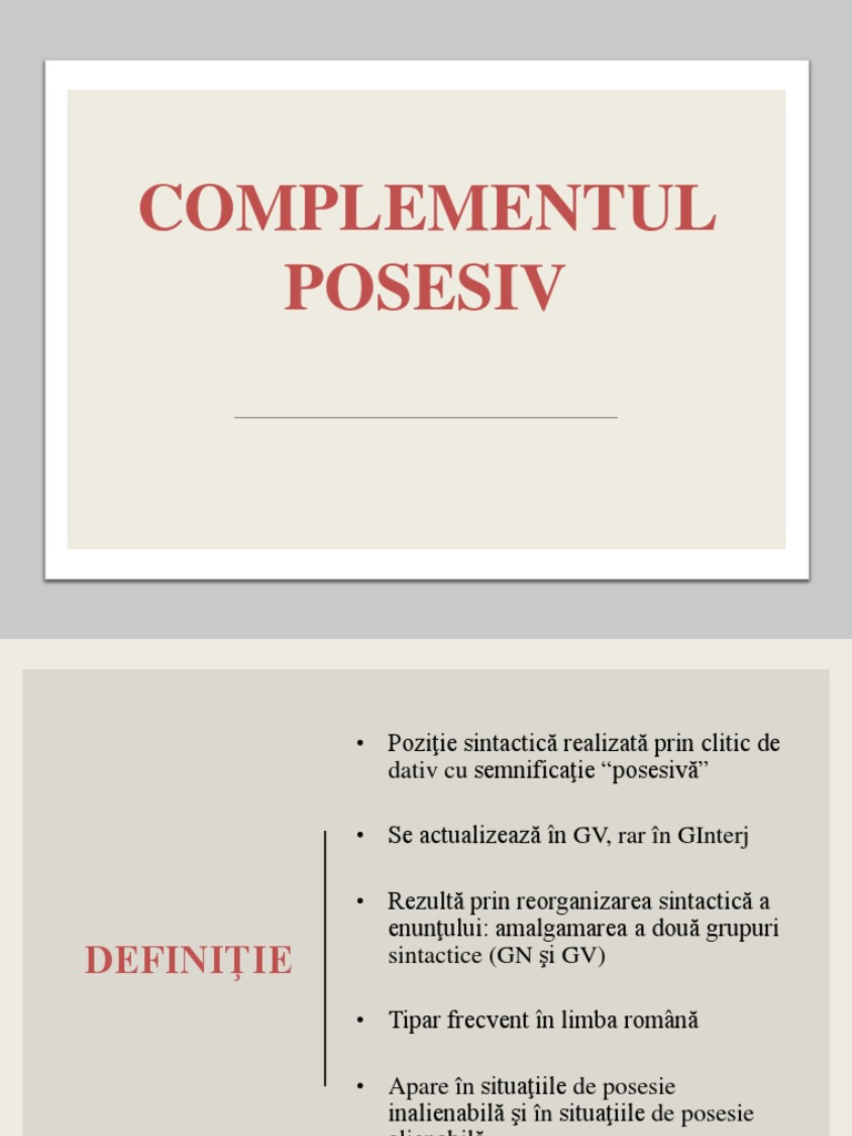 Plementul Posesiv | PDF