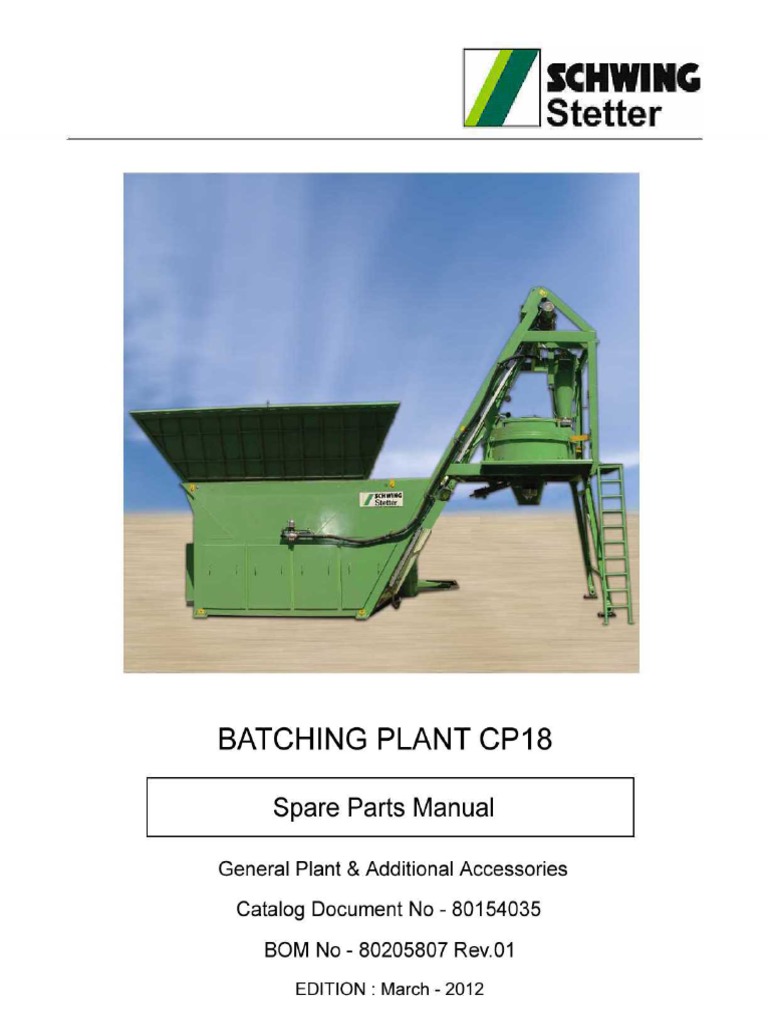 Spare Parts Manual CP18 - March 2012 | PDF | Washer (Hardware) | Screw