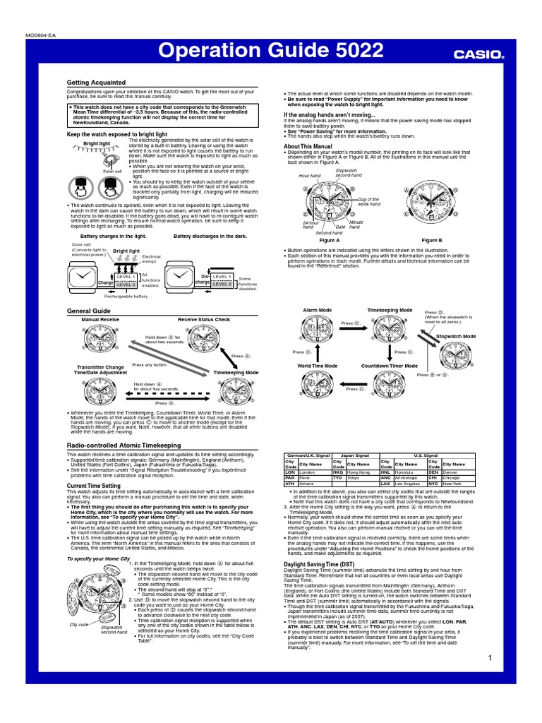 Operation Guide 5022: Getting Acquainted | PDF | Timer | Electrical ...