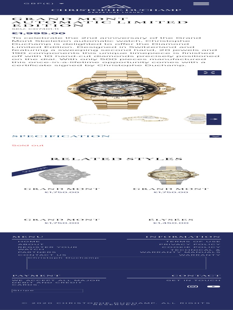 Grand Mont Automatic Limited Edition - Christophe Duchamp | PDF